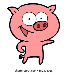 Cheerful Pig Cartoon Stock Vector (Royalty Free) 652306018 | Shutterstock
