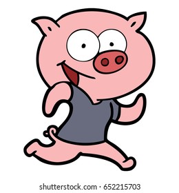 Cheerful Pig Exercising Cartoon Stock Vector (Royalty Free) 652215703 ...