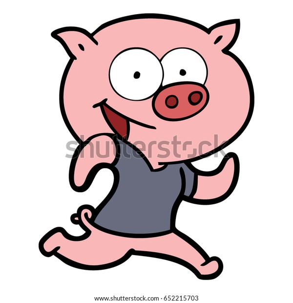 Cheerful Pig Exercising Cartoon Stock Vector (Royalty Free) 652215703 ...