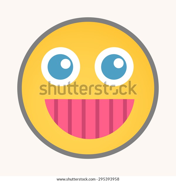 Cheerful Smile Cartoon Smiley Vector Face Stock Vector (Royalty Free ...