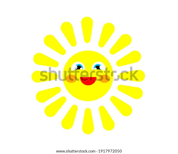 Cheerful Sun On White Background Symbol Stock Vector (Royalty Free ...