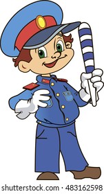 Vector Cartoon Illustration Happy Elf Scouts Stok Vektör (Telifsiz ...