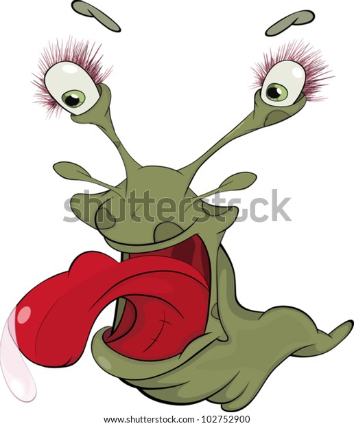 Cheerful Worm Monster Cartoon Stock Vector (Royalty Free) 102752900 ...