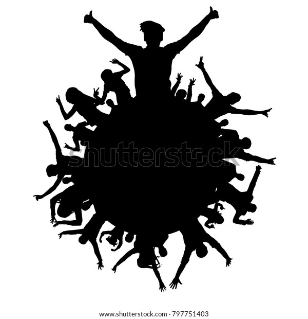 Cheering Applause Crowd People Party Disco Stock Vector (Royalty Free ...