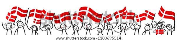 Cheering Crowd Happy Stick Figures Danish Stock Vector (Royalty Free ...