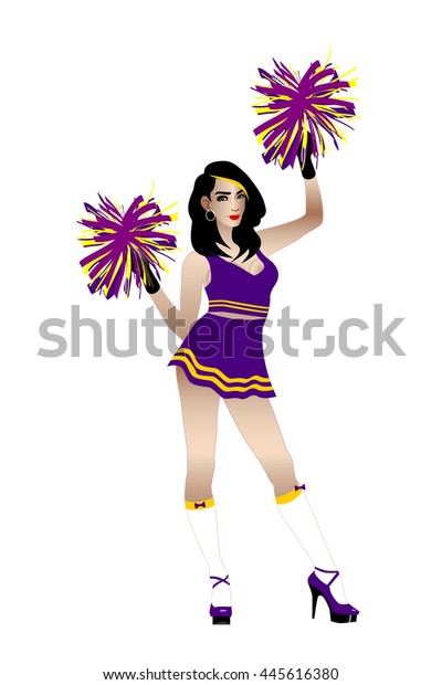 Cheerleader Violet Costume Stock Vector (Royalty Free) 445616380 ...
