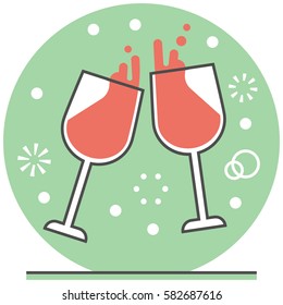 Cheers Infographic Icon Elements Christmas New Stock Vector (Royalty ...