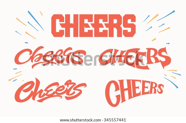 Cheers Logos Lettering Menu Vectors Red Stock Vector (Royalty Free ...
