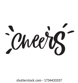 Cheers Vector Hand Lettering Illustration Stock Vector (Royalty Free ...