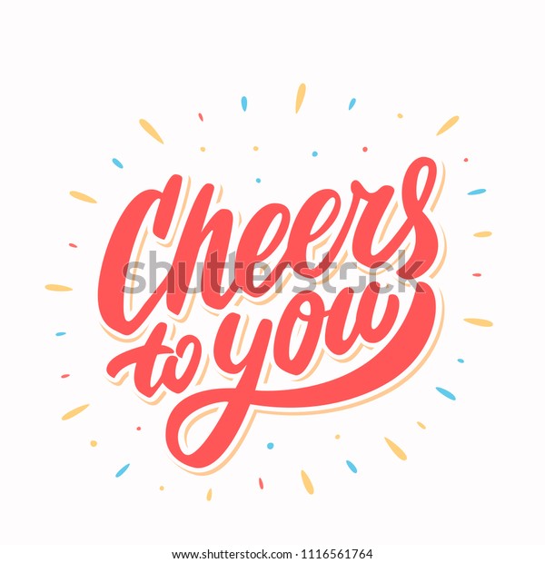 Cheers You Greeting Card Vector Lettering Stock Vector (Royalty Free ...