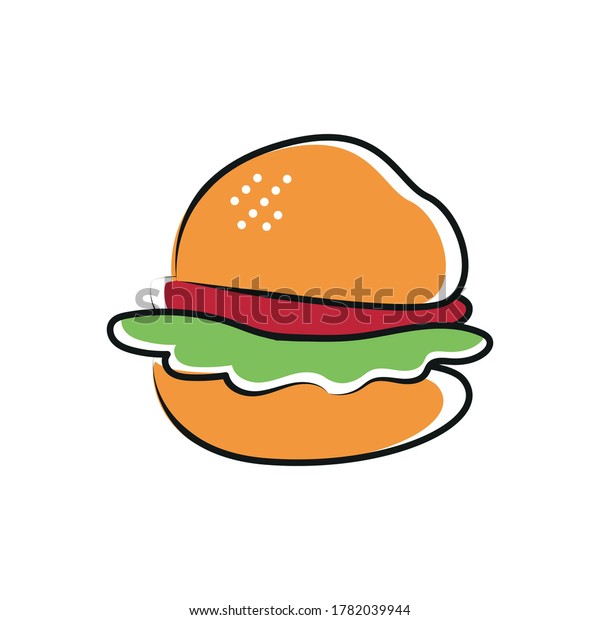 Cheese Burger Logo Icon Fast Food Stock Vector (Royalty Free) 1782039944