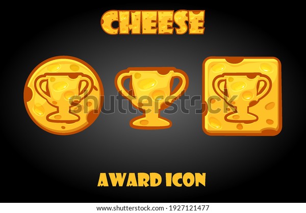 Cheese Buttons Reward Icon Game Vector Stock Vector (Royalty Free ...
