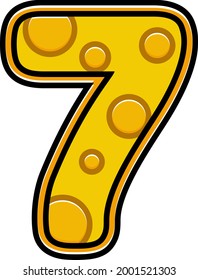 Cheese Cartoon Vector Number 7 Stock Vector (Royalty Free) 2001521303 ...