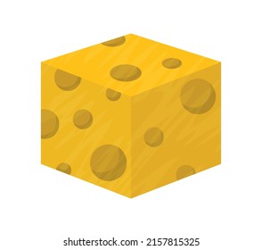 Cheese Cube Design Over White Stock Vector (Royalty Free) 2157815325 ...