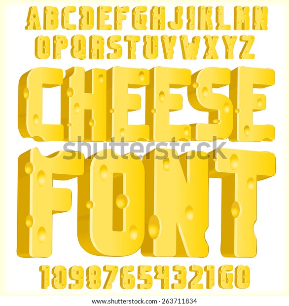 Cheese Font 3d Stock Vector (Royalty Free) 263711834