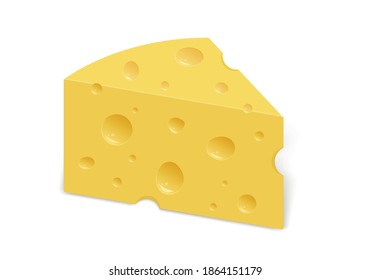 Cheese Holes Realistic Triangular Chunk Cheese Stock Vector (Royalty ...