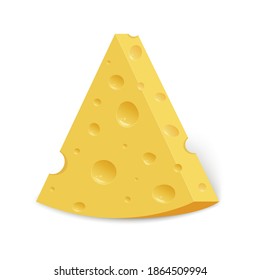 Cheese Holes Realistic Triangular Chunk Cheese Stock Vector (Royalty ...