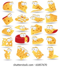 Cheese Icon Character Collection Stock Vector (Royalty Free) 61857670 ...
