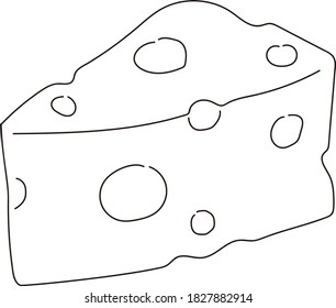 Cheese Line Drawing Illust Design Stock Vector (Royalty Free) 1827882914