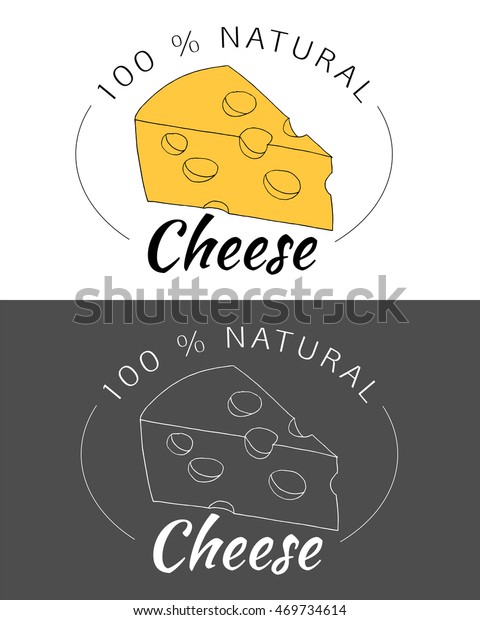 Cheese Logo Hand Drawn Piece Cheese Stock Vector (Royalty Free ...