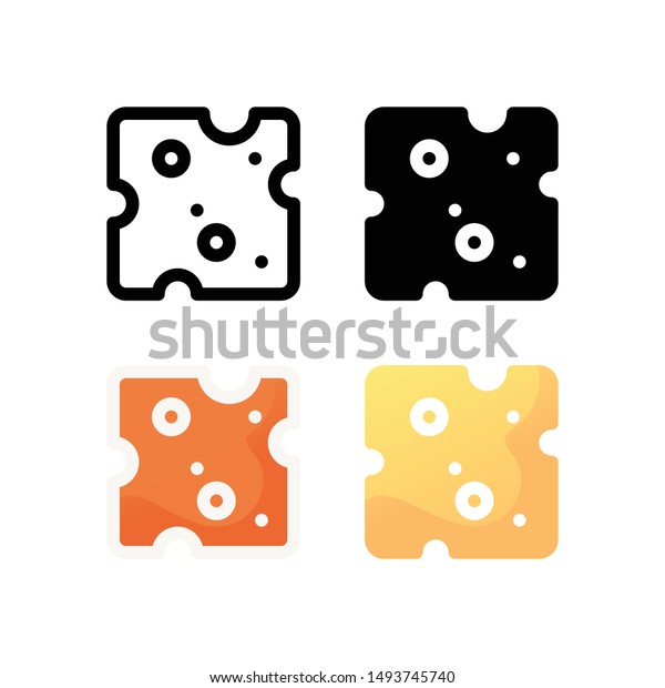 Cheese Logo Icon Design Four Style Stock Vector (Royalty Free ...