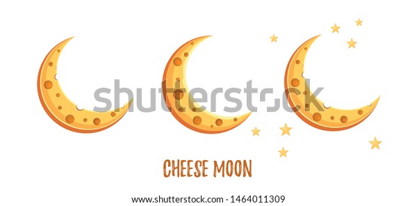 Cheese Moon Logo Design Moon Star Stock Vector (Royalty Free ...