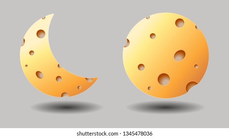 Cheese Moon Month Full Moon New Stock Vector (Royalty Free) 1345478036 ...