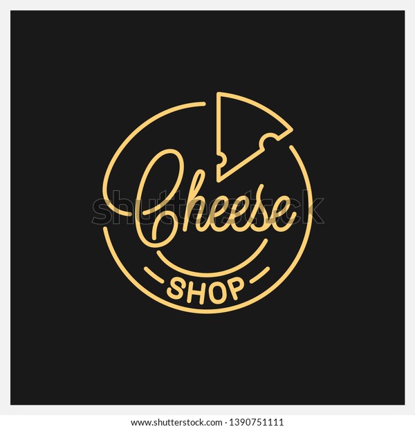 Cheese Shop Logo Round Linear Logo Stock Vector (Royalty Free ...