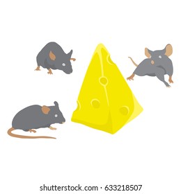 Cheese Surrounded By Rats Stock Vector (Royalty Free) 633218507 ...