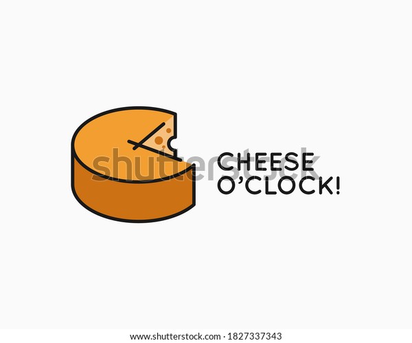 Cheese Wheel Logo Cheese Oclock Concept Stock Vector (Royalty Free ...