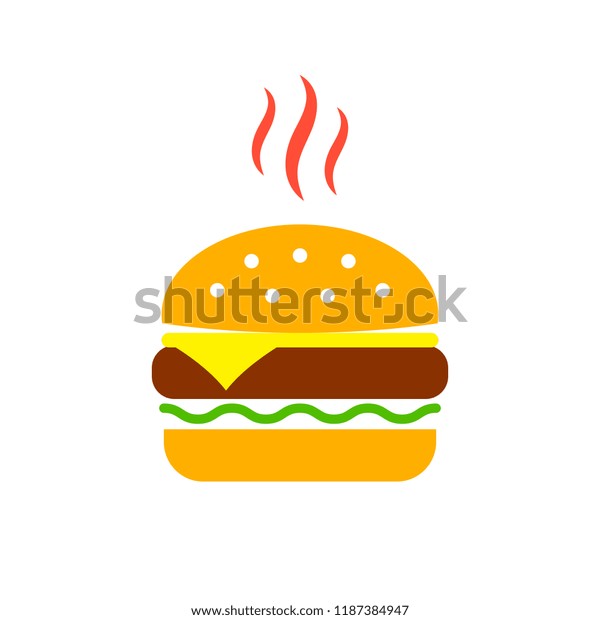 Cheeseburger Vector Illustration Isolated On White Stock Vector ...