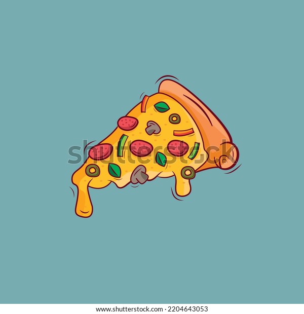 Cheesy Pizza Slice Vector Illustration Stock Vector (Royalty Free ...