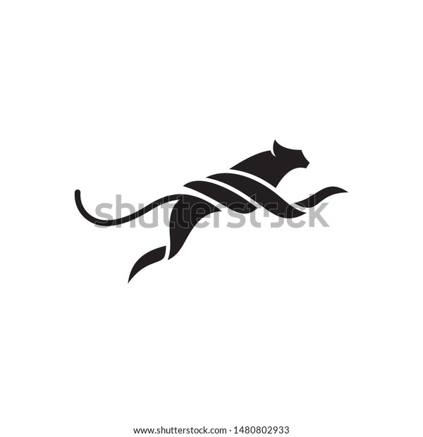 Cheetah Jump Logo Design Can Be Stock Vector (Royalty Free) 1480802933