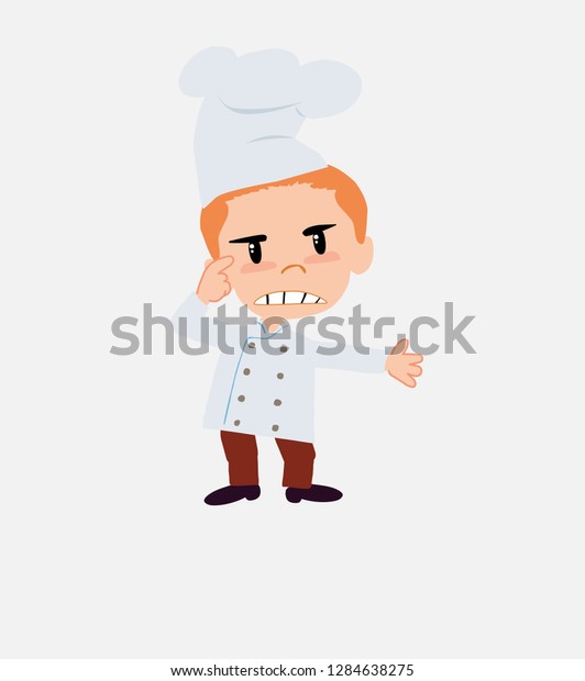 Chef Angry Points His Head His Stock Vector (Royalty Free) 1284638275 ...