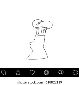 Chef Black Outline Vector Icon Editable Stock Vector (Royalty Free ...
