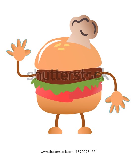 Chef Burger Cartoons Vector Illustration Stock Vector (Royalty Free ...