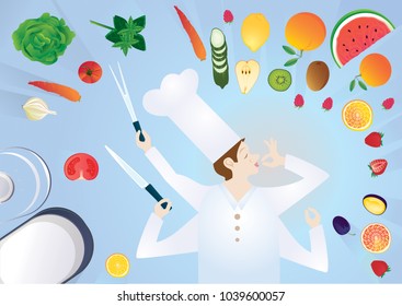 Chef Cartoon Character Perfect Hand Gesture Stock Vector (Royalty Free ...