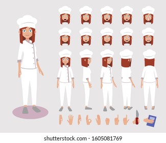 Chef Character Various Expressions Poses Views Stock Vector (Royalty ...