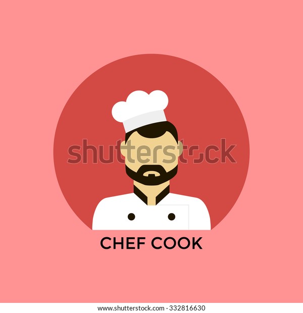 Chef Cook Avatar Profile Icon Flat Stock Vector (Royalty Free) 332816630