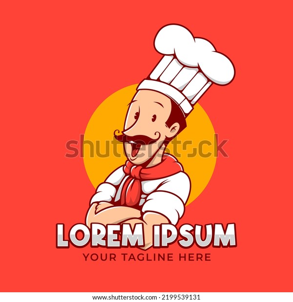Chef Cook Master Moustache Cartoon Mascot Stock Vector (Royalty Free ...