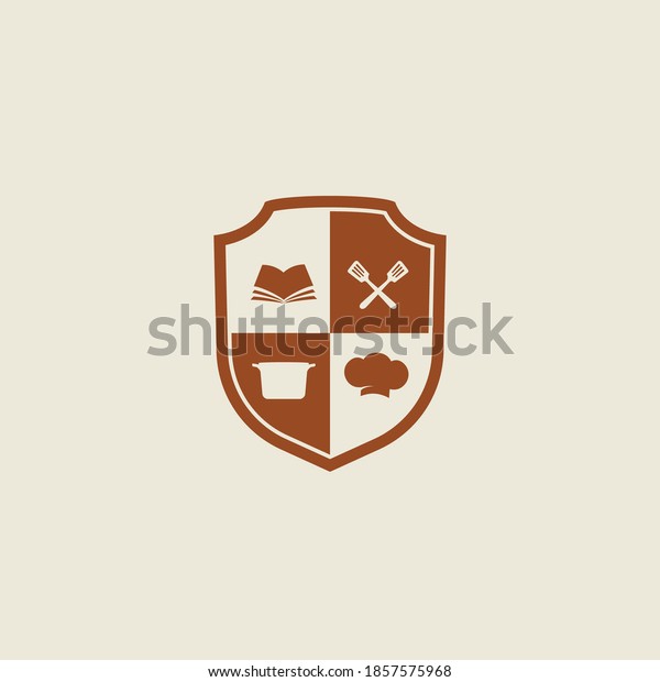 Chef Cooking Academy Logo Shield Shape Stock Vector (Royalty Free ...