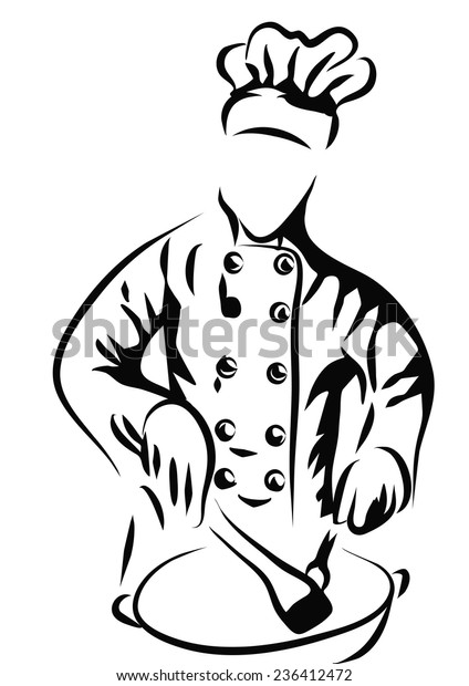 Chef Cooking Kitchen Silhouette Isolated On Stock Vector (Royalty Free ...