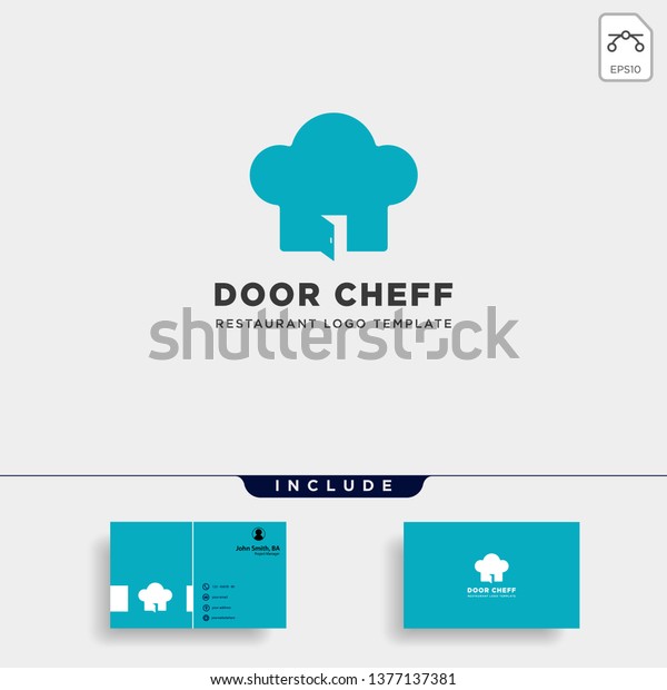 Chef Door Restarant Food Store Simple Stock Vector (Royalty Free ...