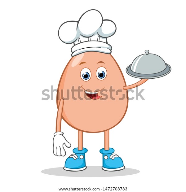 Chef Egg Cartoon Mascot Character Holding Stock Vector (Royalty Free ...