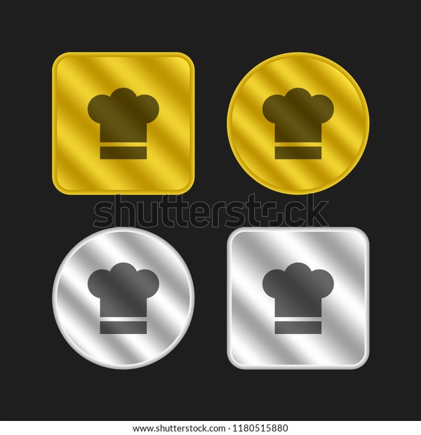 Chef Gold Silver Metallic Coin Logo Stock Vector (Royalty Free ...