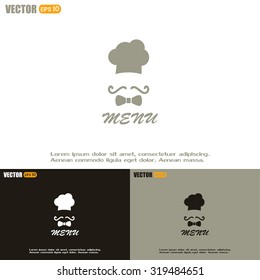 Chef Hat Big Mustache Menu Card Stock Vector (Royalty Free) 319484651 ...