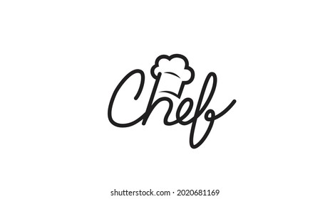 Chef Hat Handwriting Letter Typography Vector Stock Vector (Royalty ...