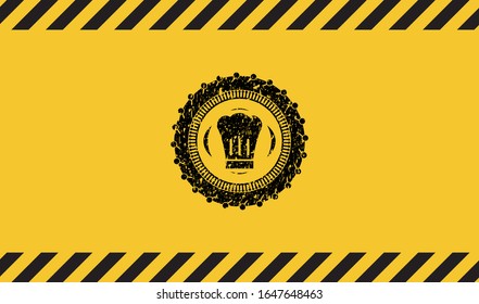 Chef Hat Icon Grunge Warning Sign Stock Vector (Royalty Free ...