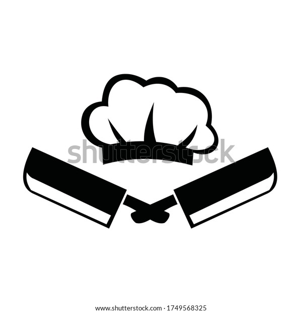 Chef Hat Kitchen Knife Cross Vector Stock Vector (Royalty Free ...