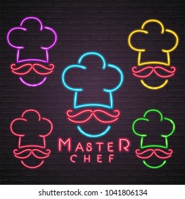 Chef Hat Neon Light Glowing Vector Stock Vector (Royalty Free ...